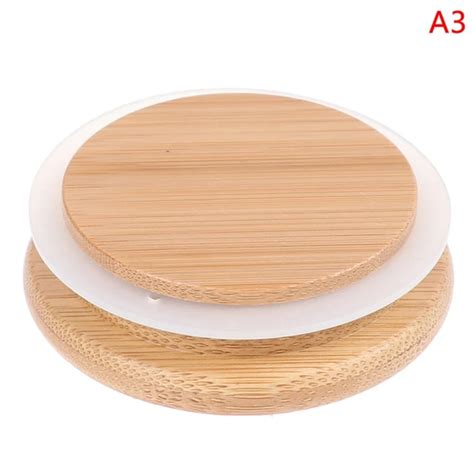 65mm 1pc Bamboo Mason Jar Storage Canning Lids Drinking Cup Covers