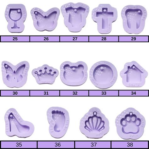 Kit 30 Mini Moldes Estúdio Lilac Moldes De Silicone Para Resina