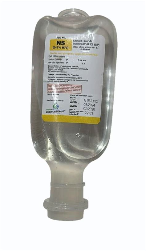 Ns Iv 100 Ml Iv Fluids At ₹ 9 5 Bottle Intravenous Fluids In