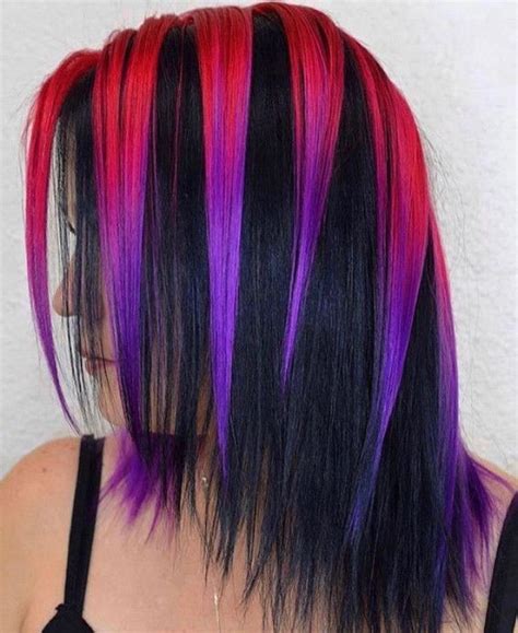 40 Crazy Hair Colour Ideas To Try In 2022 Ombre Red To Purple Green