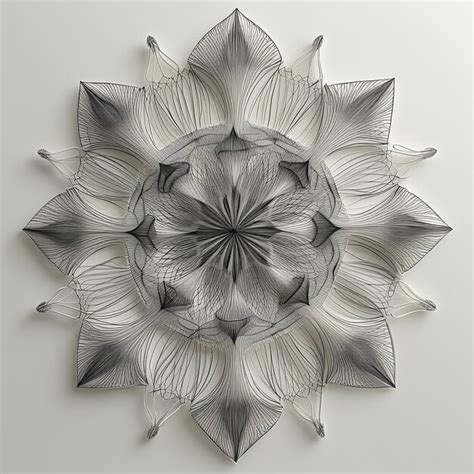 Mandala Using Only Simple Symmetrical Lines Premium Ai Generated Image