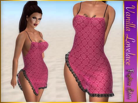 Second Life Marketplace Lovelace Sexy Night Dress Raspberry Maitreya