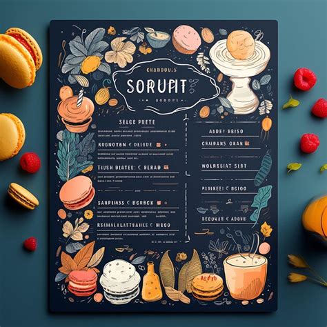 Premium Ai Image Photoshoot Of Menu Card Concept Casual Style Illustrated Graphic Cafe Them