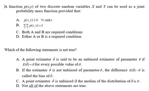 Solved A Function P X Y Of Two Discrete Random Variables X Chegg