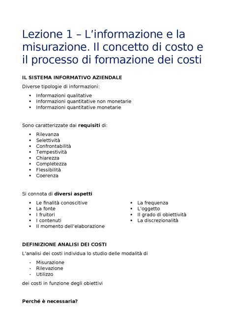 Analisi E Contabilità Dei Costi Docsity