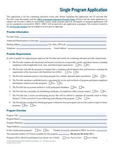 Free 50 Program Application Samples In Pdf Ms Word