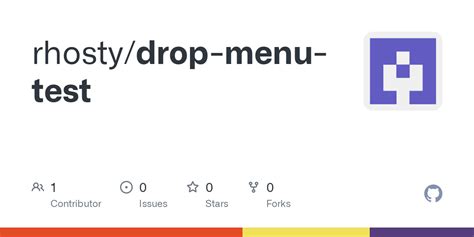 Github Rhostydrop Menu Test