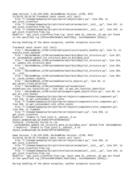 Wickedwhims V170k Exception Pdf Software Computing