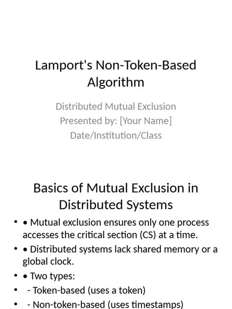 Lamport Non Token Based Algorithm Pdf Applied Mathematics Concurrency Computer Science