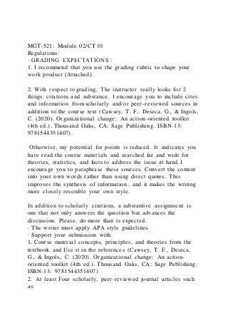 MGT 521 Module 02CT 01Regulations GRADING EXPECTATIONS PDF