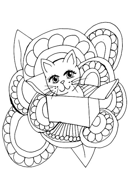 Søt Cat Fargelegging Siden Gratis bilde på Pixabay