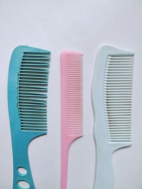Premium Photo Hairbrush Comb Kit Collection For Hair Set Of Different Types Of Combs Isolated