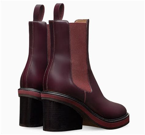 Ботильоны Hermès бордового цвета на толстой подошве и устойчивом ...