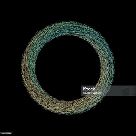 Circular Fibrous Structure On Black Stock Illustration Download Image