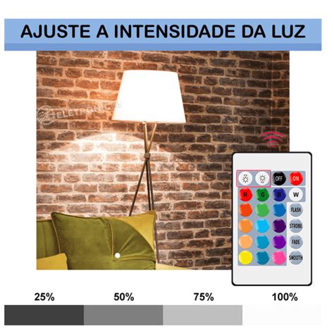 Kit 2 Lâmpadas 7w LED RGBW 16 Cores Diferentes e Controle Remoto Bivolt DY8746 Paraiso dos