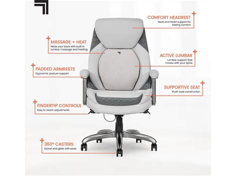 Sharper Image S 600 Active Lumbar Ergonomic Bonded Leather Swivel Exec