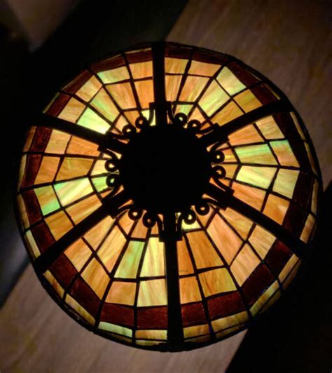Antique Art Nouveau Leaded Slag Glass Shade Table Lamp Scranton Antiques