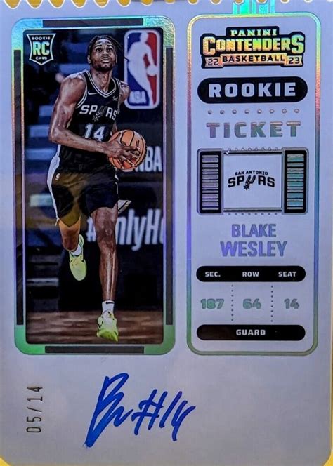 Blake Wesley 2022 Contenders 133 Rookie Ticket Auto Ticket Stub 14
