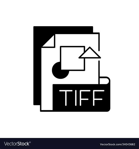 Tiff File Black Linear Icon Royalty Free Vector Image