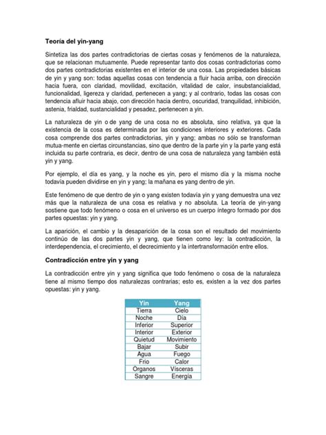 Teoría Del Yin Yang Pdf Yin Y Yang Qi