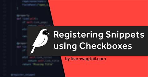 Registering Snippets Blog Category Using Checkboxes Learnwagtail