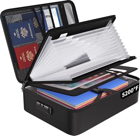 Engpow 5200℉ Fireproof File Organizer Bag With 13 Pocket Accordion File Folderdocument