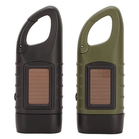 Linterna De Manivela Recargable Solar De 2 Led Para Emergencias
