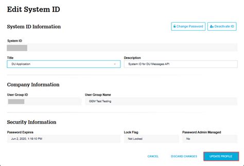 Technology Manager Editing A System ID