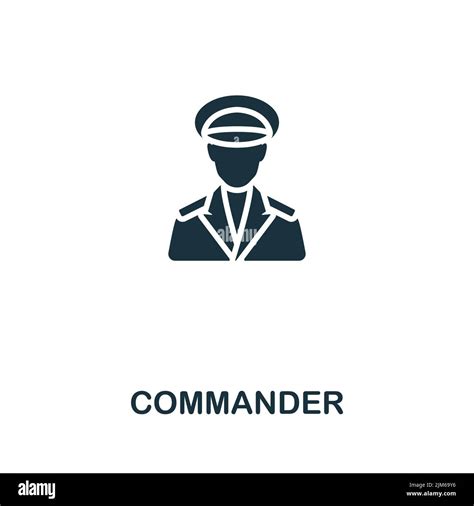 Commander Icon Monochrome Simple Line War Icon For Templates Web