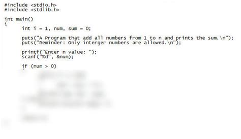 Solution C Programming Language Sum Of All Numbers From 1 To N