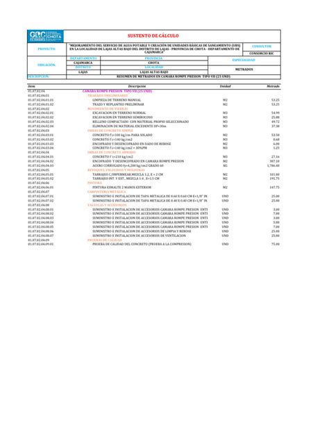 Camaras Rompe Presion Tipo Vii Pdf Hormigón Materiales