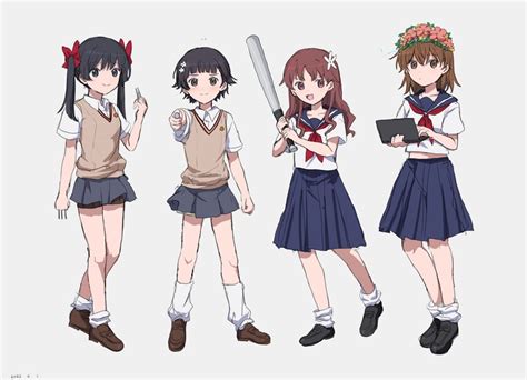misaka mikoto, shirai kuroko, saten ruiko, and uiharu kazari (toaru ...