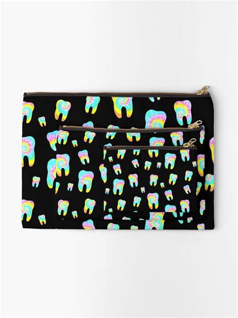 Tie Dye Teeth Zipper Pouch By Amkrdh