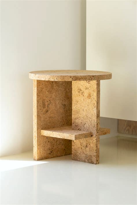 Nine Tee Side Table Round Natural Cork Finnish Design Shop