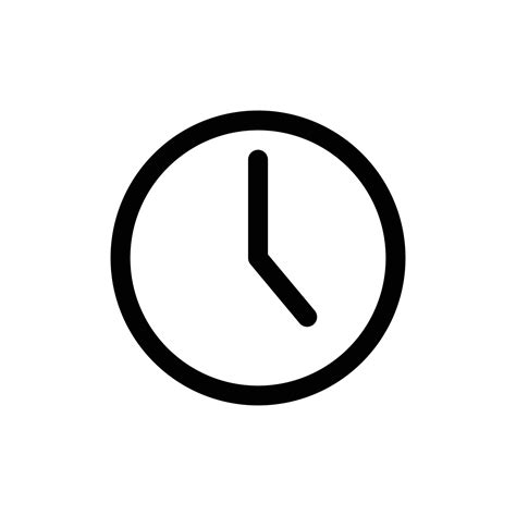 Clock Icon For Time Symbol In Outline Black Style 11592011 Vector Art