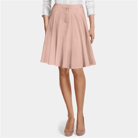 Pink High Waisted Flared Skirt Sumissura