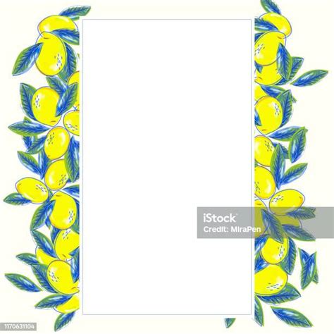 노란 레몬과 잎 텍스트에 대한 장소가있는 벡터 일러스트 레이션 카드입니다 여름 열대 개념입니다 0명에 대한 스톡 벡터 아트 및 기타 이미지 Istock