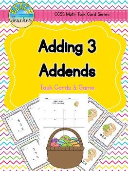 Easter Spring Themed Adding Addends Task Cards Game By Beach Teacher