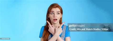 Uncertain Cute Redhead Female Making Decision Cross Arms Body High Res