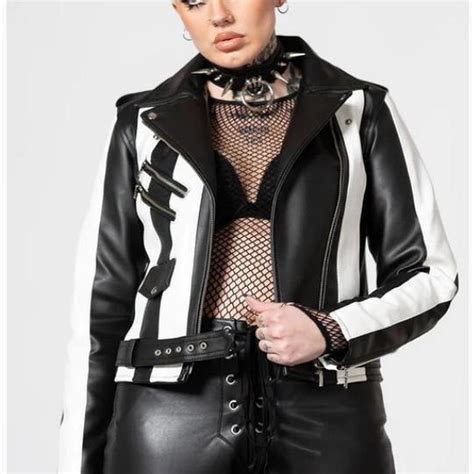 Killstar Beetlejuice Leather Jacket Size Small Only Depop