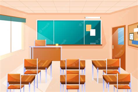 Premium Vector Empty School Class Background For Video Conferencing