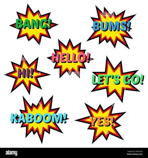 Set Of Cartoon Comic Balloon Speach Bubbles Elements Of Pop Art Retro