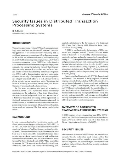 pdf security issues in distributed transaction processing systems