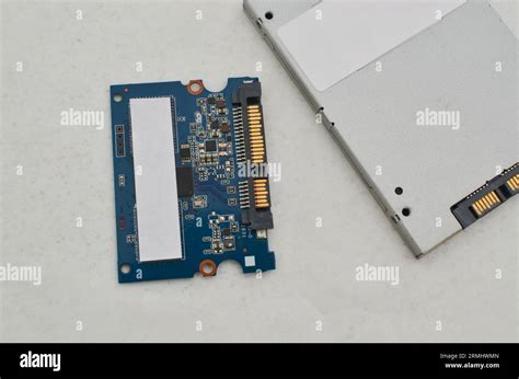 Detail Of Open SSD With Exposed Logic Board For Repair And Data Recovery Perfect For IT