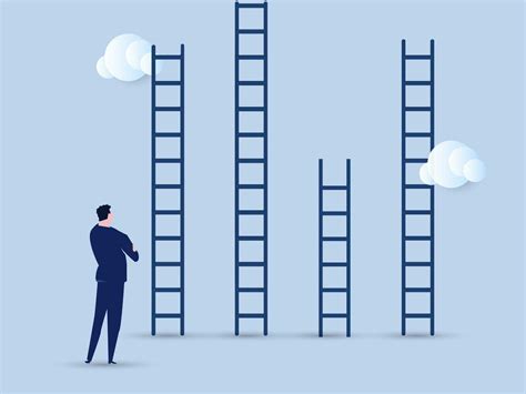 Businessman Thinking To Choose The Right Ladder Choosing Success