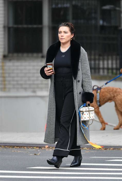 Florence Pugh In A Grey Coat Was Seen Out In New York City 11152021 5