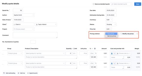 Using Quotes For Price Proposals And Budgeting Scoro Help Center