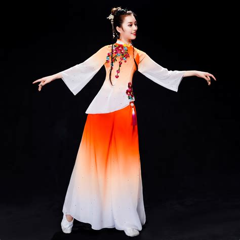 古典舞演出服女飘逸新款独舞扇子舞舞蹈服装中国风伞舞艺考表演服 虎窝淘