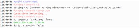 script preprocessing no flats execution failed siril