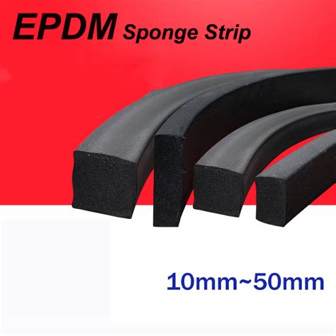 Rubber Foam Square Strip 10mm~50mm Epdm Sponge Strip Black Car And Boat